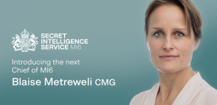 Britain appoints first female head of MI6 spy agency