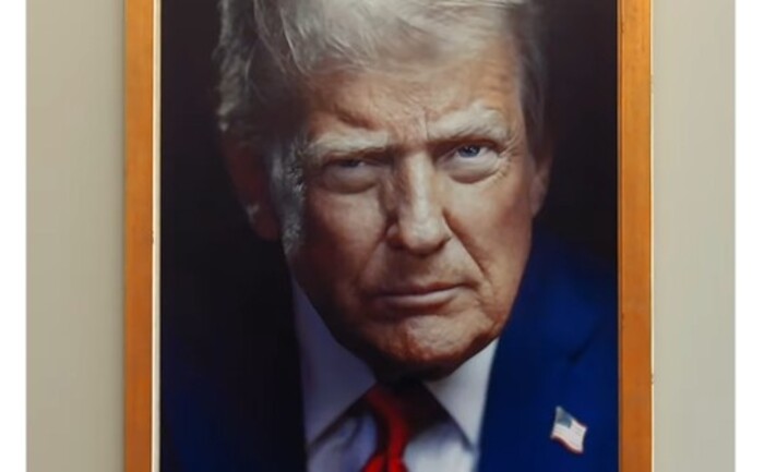 The White House unveils the new official portrait of President Trump